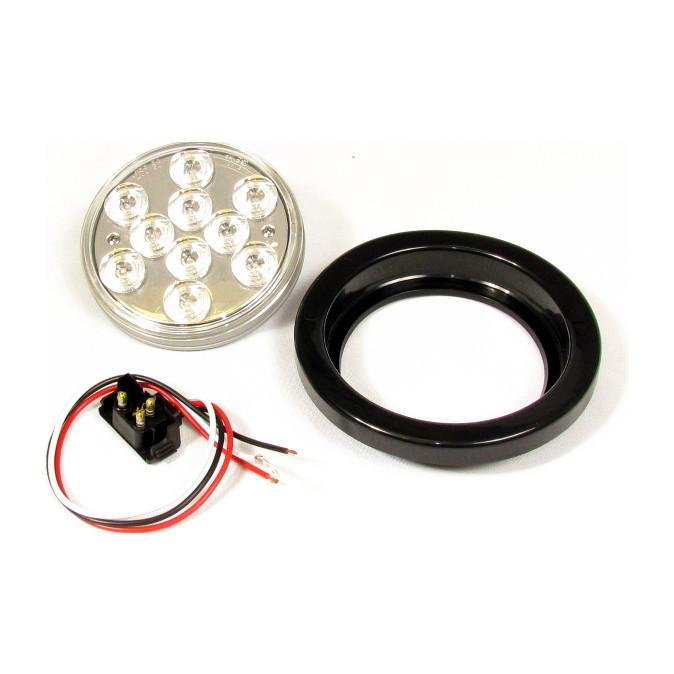 4" Clear Lens Round LED Amber Light with 10 LEDs - 24 Volts for Tail/T ...