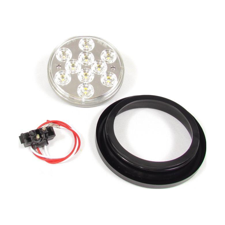 4" Round White LED Light with 10 LEDs - 24 Volts for Tail/Turn Light ...
