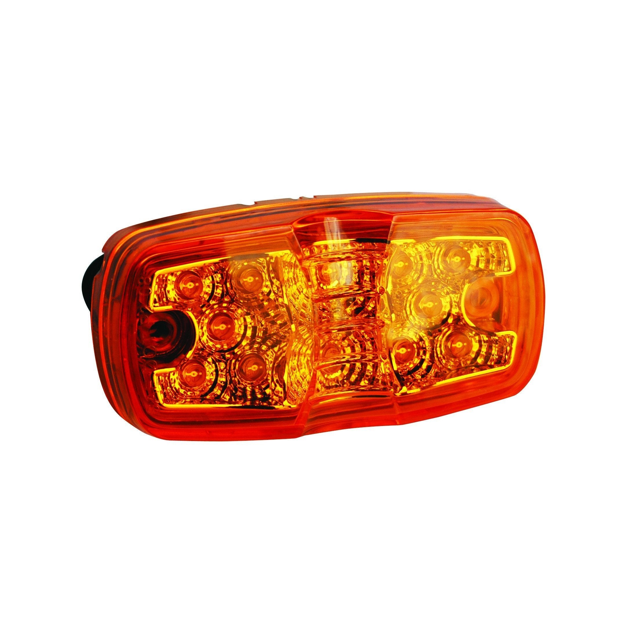4"x2" Amber LED Light Double Bullseye for Trailer Side Marker - 12 LED ...