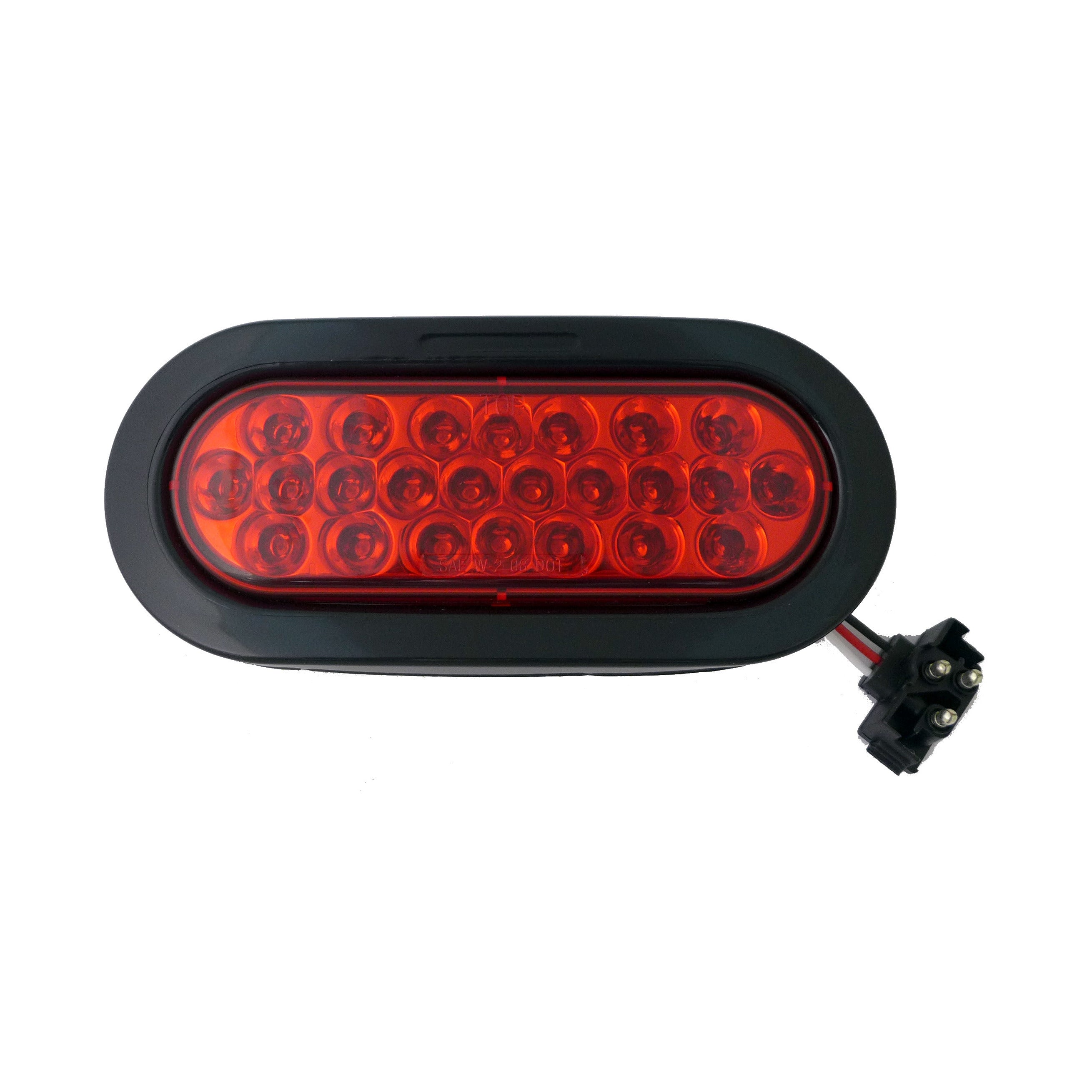 Fortpro 6" Red Oval Marker/Tail/Stop/Turn Led Light with 24 LEDs ...